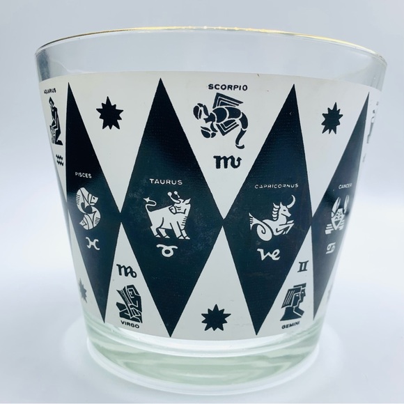 jeanette glass | Other | Vintage Mcm Black And White Zodiac Ice Bucket ...